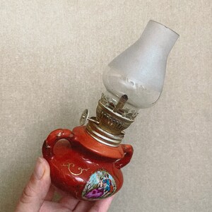 Mini Oil Lamp Antique Rehausse Limoges France Mid Century Fairy Oil ...