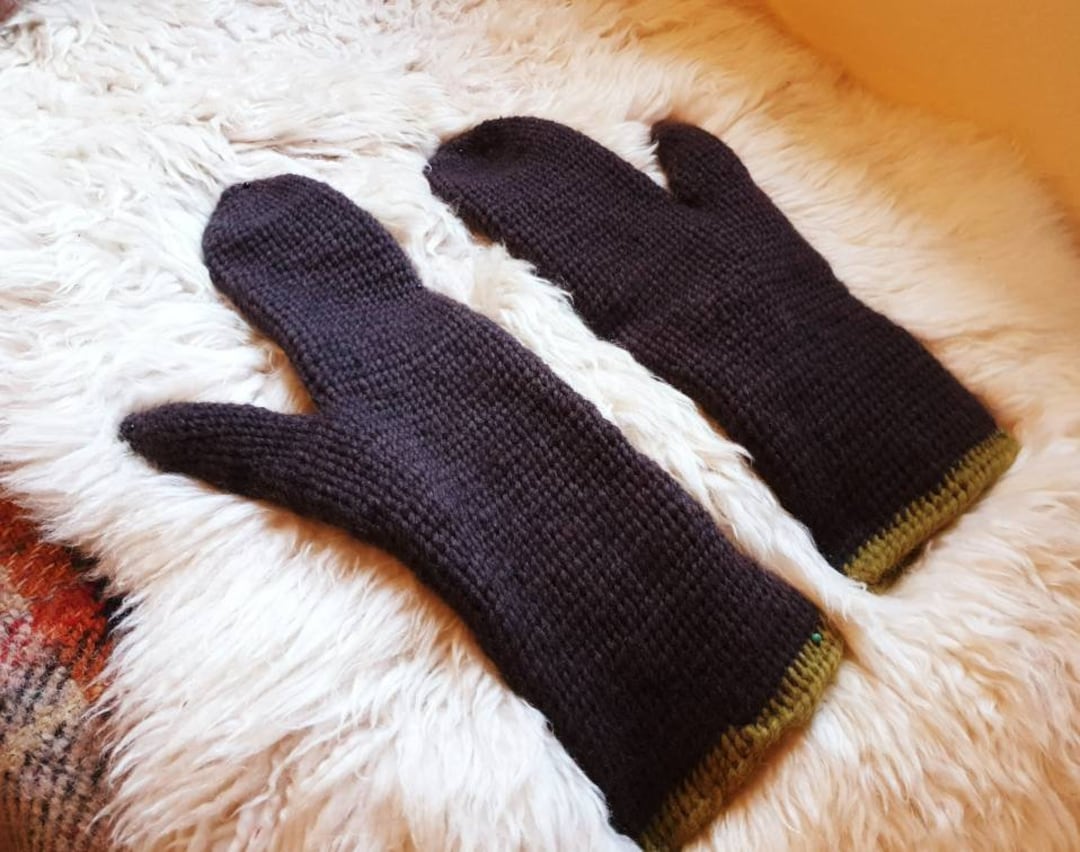 Nalbinding Wool Mittens: Viking Age Style, Brown & Green, Small - Etsy