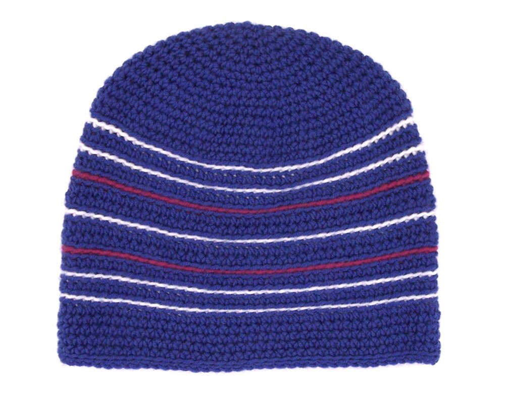 Violet-blue Merino Hat With White and Purple Stripes - Etsy