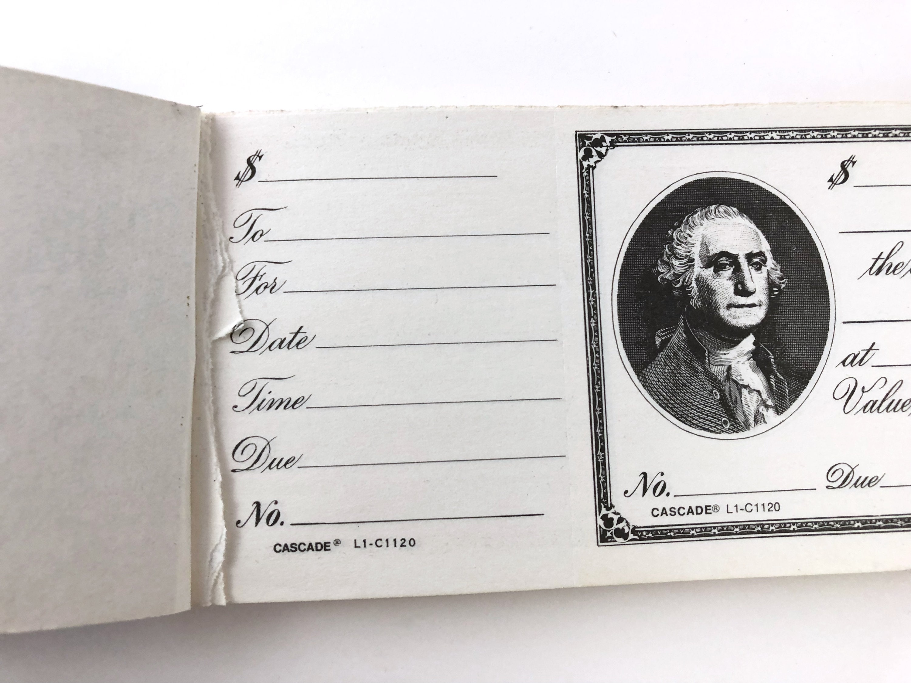 Promissory Note Booklet, Cascade® Notes, George Washington Cameo, 90 ...