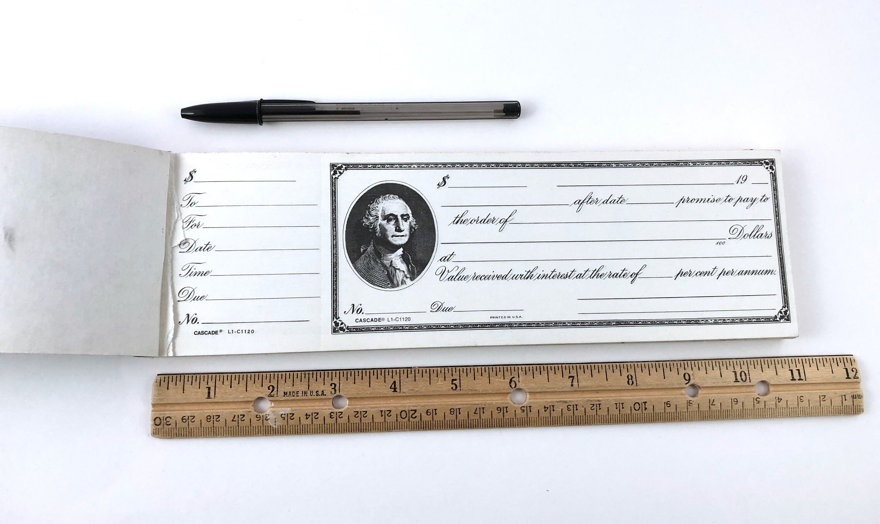 Promissory Note Booklet, Cascade® Notes, George Washington Cameo, 90 ...