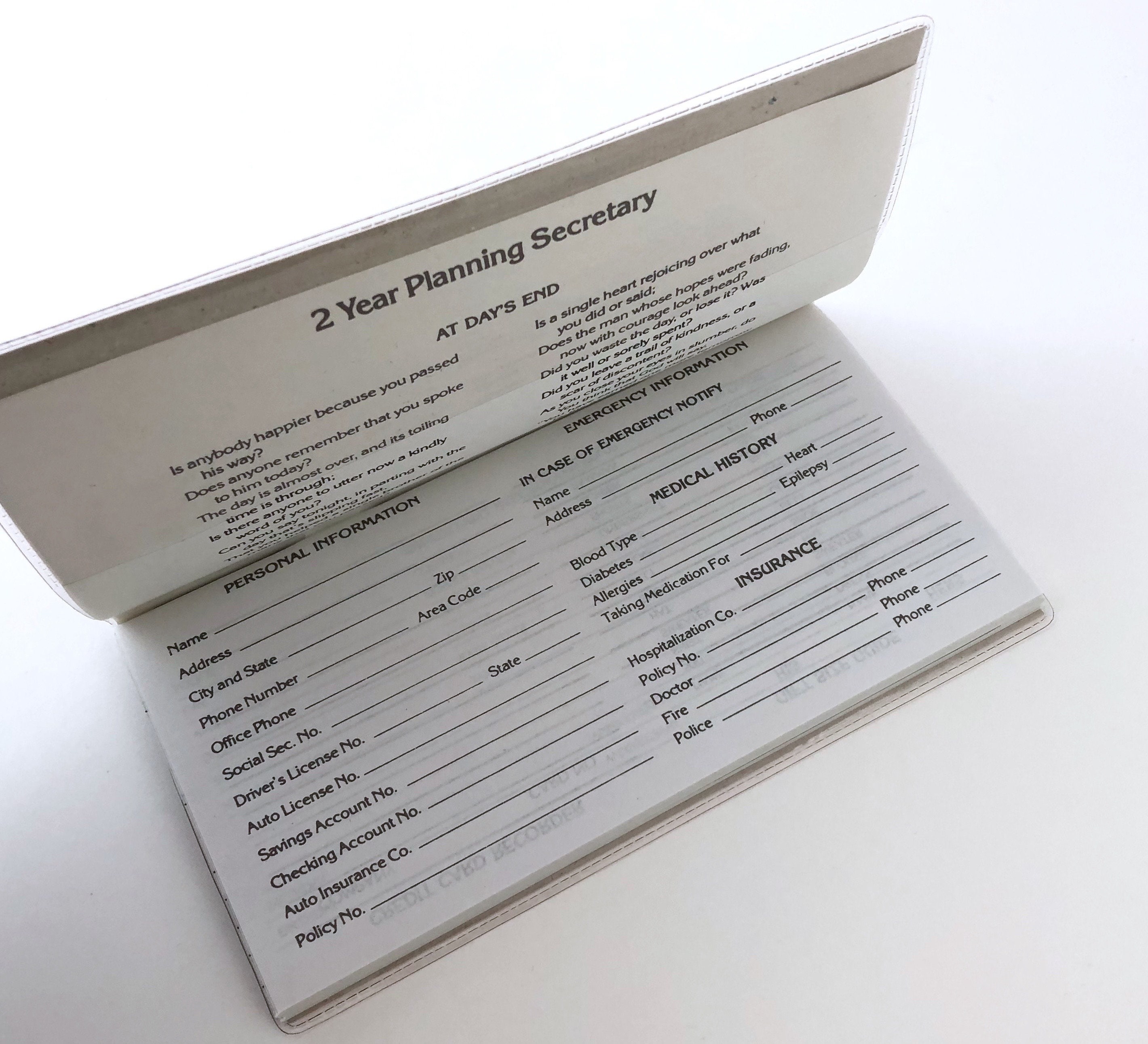 Planning Secretary, Small Calendar for Any 2 Years, Address Pages ...