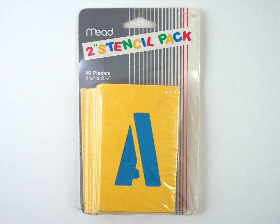 2" Stencil Pack, Alphabet, Numbers, Periods, Commas, 49 Unused Cards ...