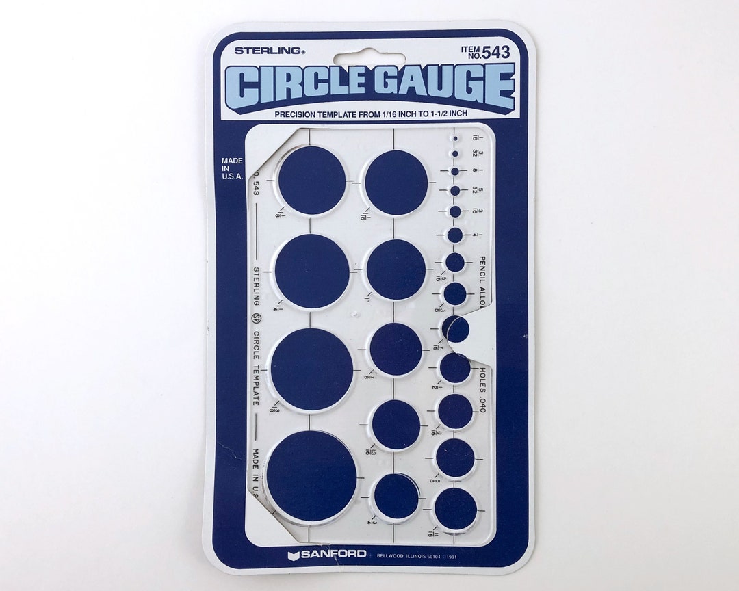 Circle Gauge, Precision Template From 1/16 to 1-1/2 Diameters, Vintage ...