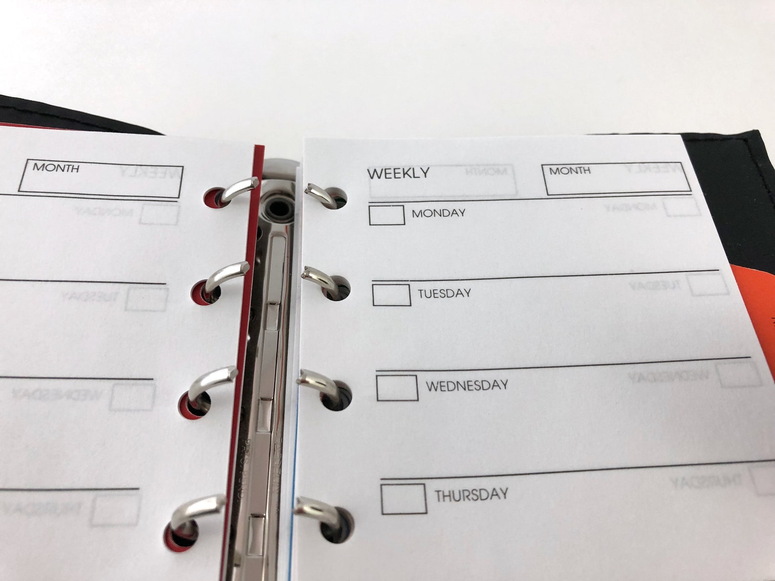 Small 6-ring Binder, Riviera Personal Organizer, Black Leatherette and ...