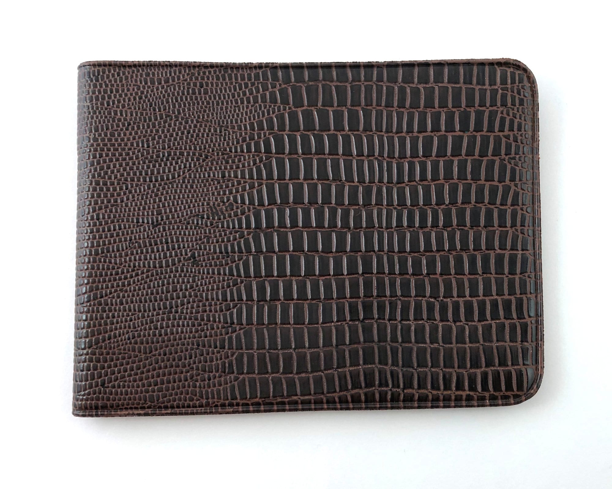 Bifold Wallet, Faux Lizard Texture, Synthetic Reptile, Brown Vinyl ...