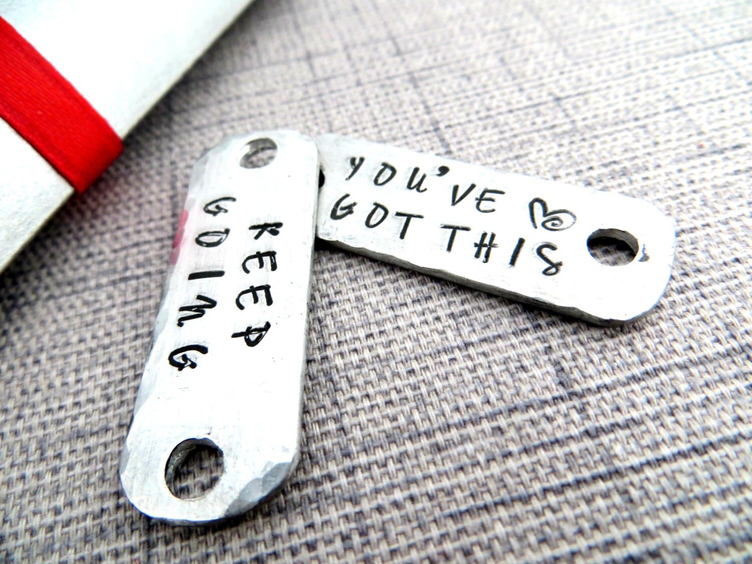 Custom running shoe lace tags keep going you've got | Etsy