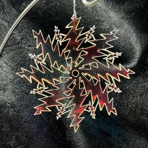 Iridescent Lightning Bolt Christmas Ornament - Etsy