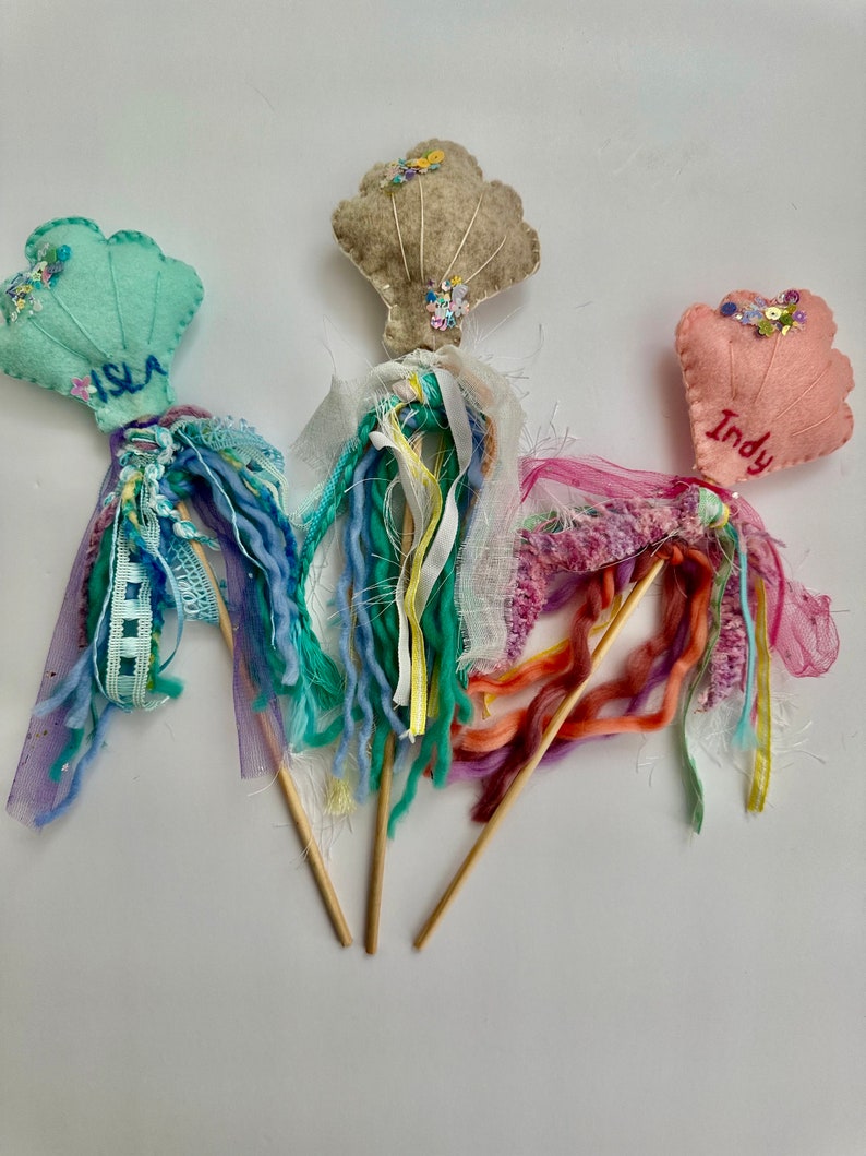Personalized Mermaid Felt Wand: Handmade Pretend Play Party Favor - Etsy