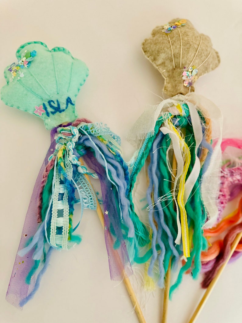 Personalized Mermaid Felt Wand: Handmade Pretend Play Party Favor - Etsy