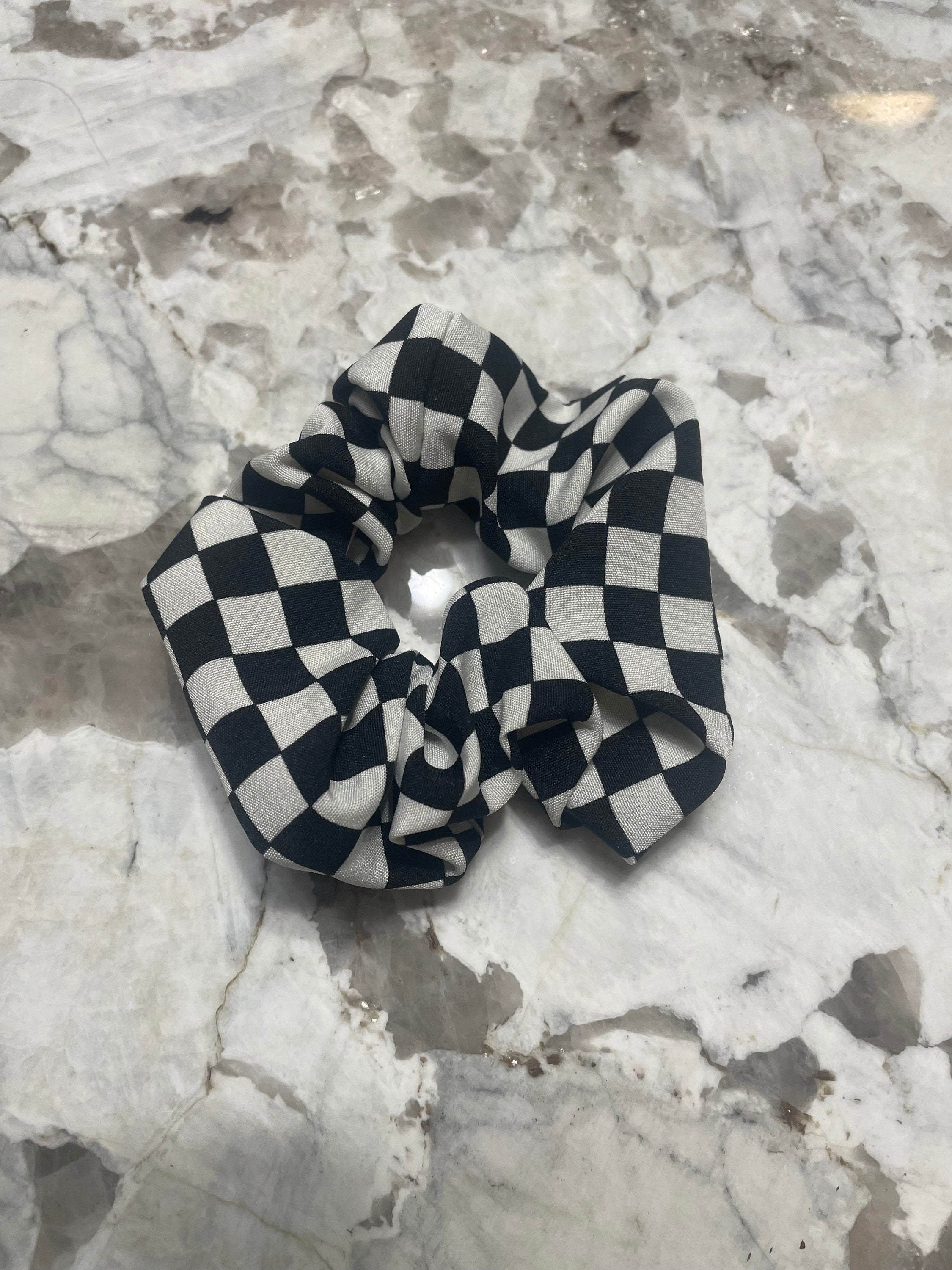 Checkered Hair Scrunchie - Etsy