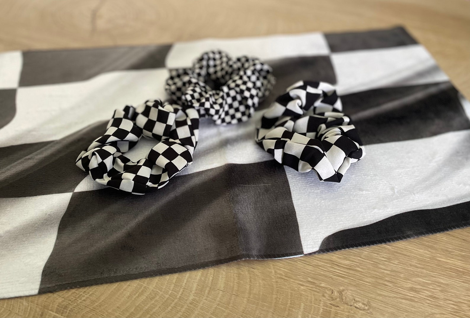 Checkered Hair Scrunchie - Etsy
