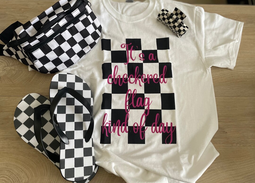 Kids "it's a Checkered Flag Kind of Day" Heavy Cotton Tee - Etsy