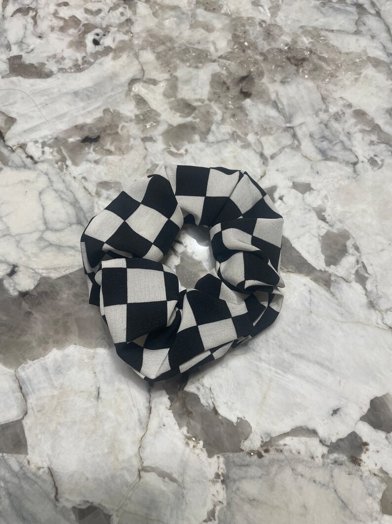 Checkered Hair Scrunchie - Etsy