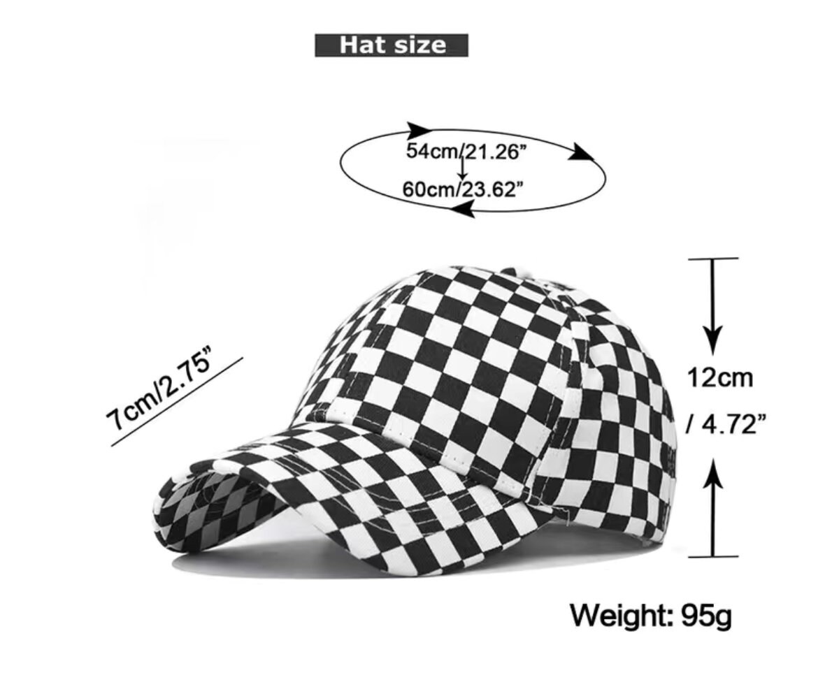 Checkered Baseball Cap - Etsy