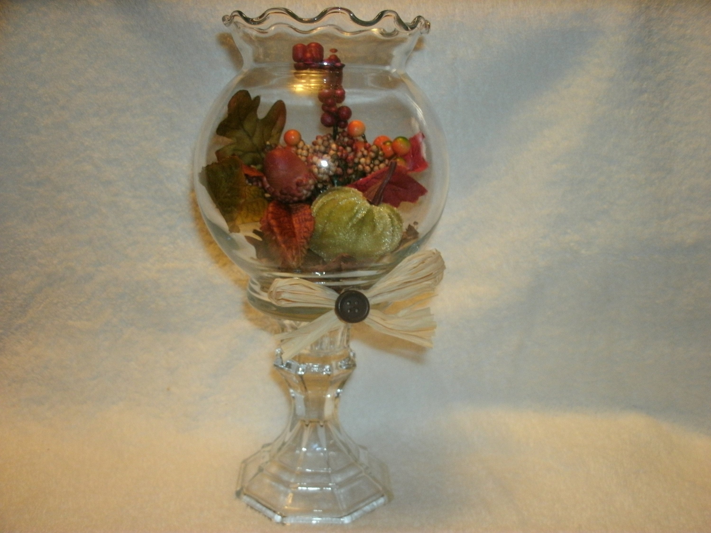 Lighted Fall Glass Globe, Pumpkin Centerpiece, Holiday Table Decor - Etsy