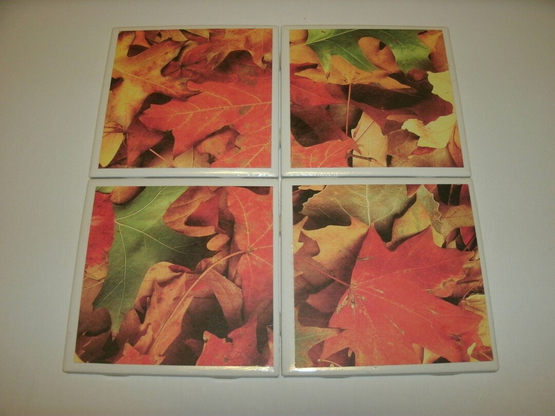 Fall Leaves Coasters, Seasonal Coasters, Autumn Leaves, Seasonal Home ...