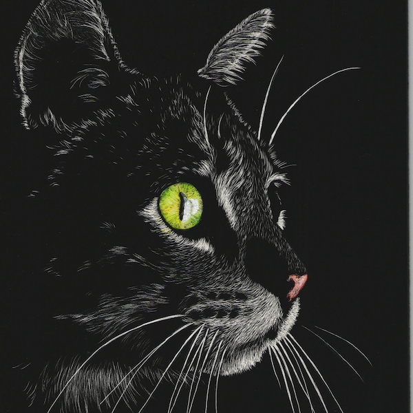 Scratchboard Animal Art - Etsy
