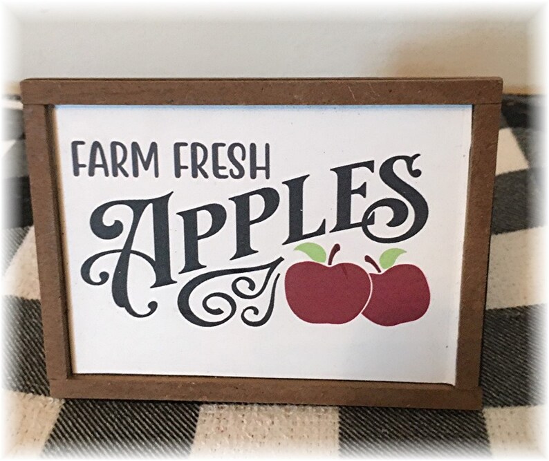 Farm Fresh Apples Mini Wood Sign for Tiered Trays Apple Decor - Etsy