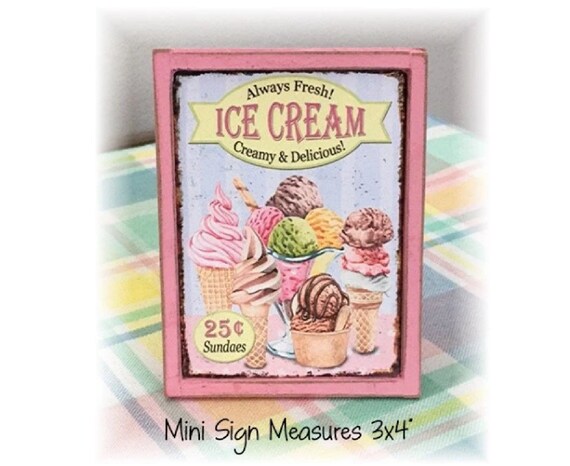 Always Fresh Ice Cream Mini Wood Sign for Tiered Trays - Etsy