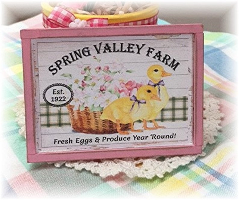 Spring Valley Farm Mini Wood Sign for Easter/spring Tiered - Etsy