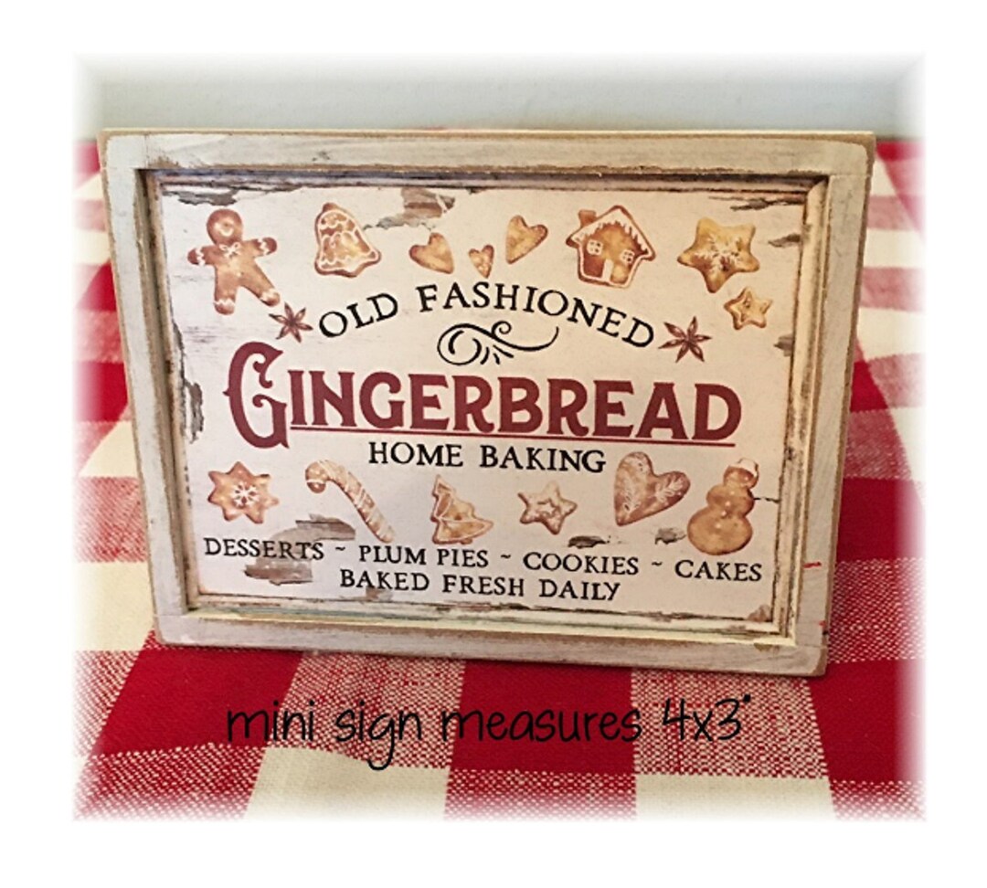Old Fashioned Gingerbread Mini Wood Sign for Tiered Trays - Etsy