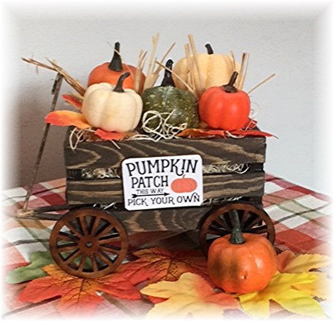 Mini Wood Pumpkin Cart Wooden Crate for Fall Tiered Trays - Etsy