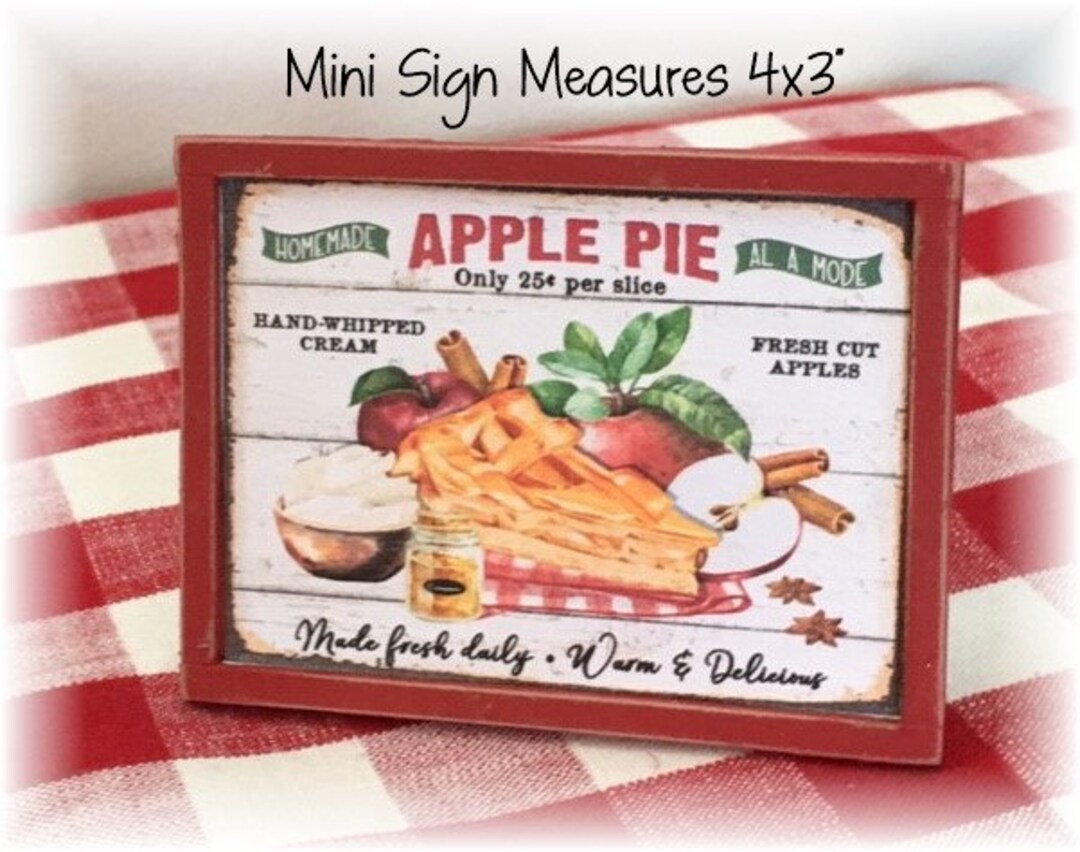 Apple Pie Mini Wood Sign for Tiered Trays Apple Decor - Etsy