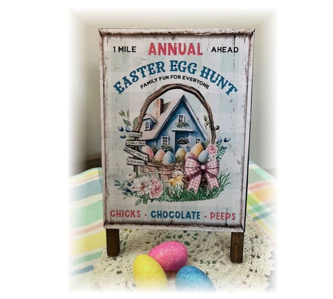 Annual Easter Egg Hunt Mini Wood Easel Sign for Easter Decor - Etsy