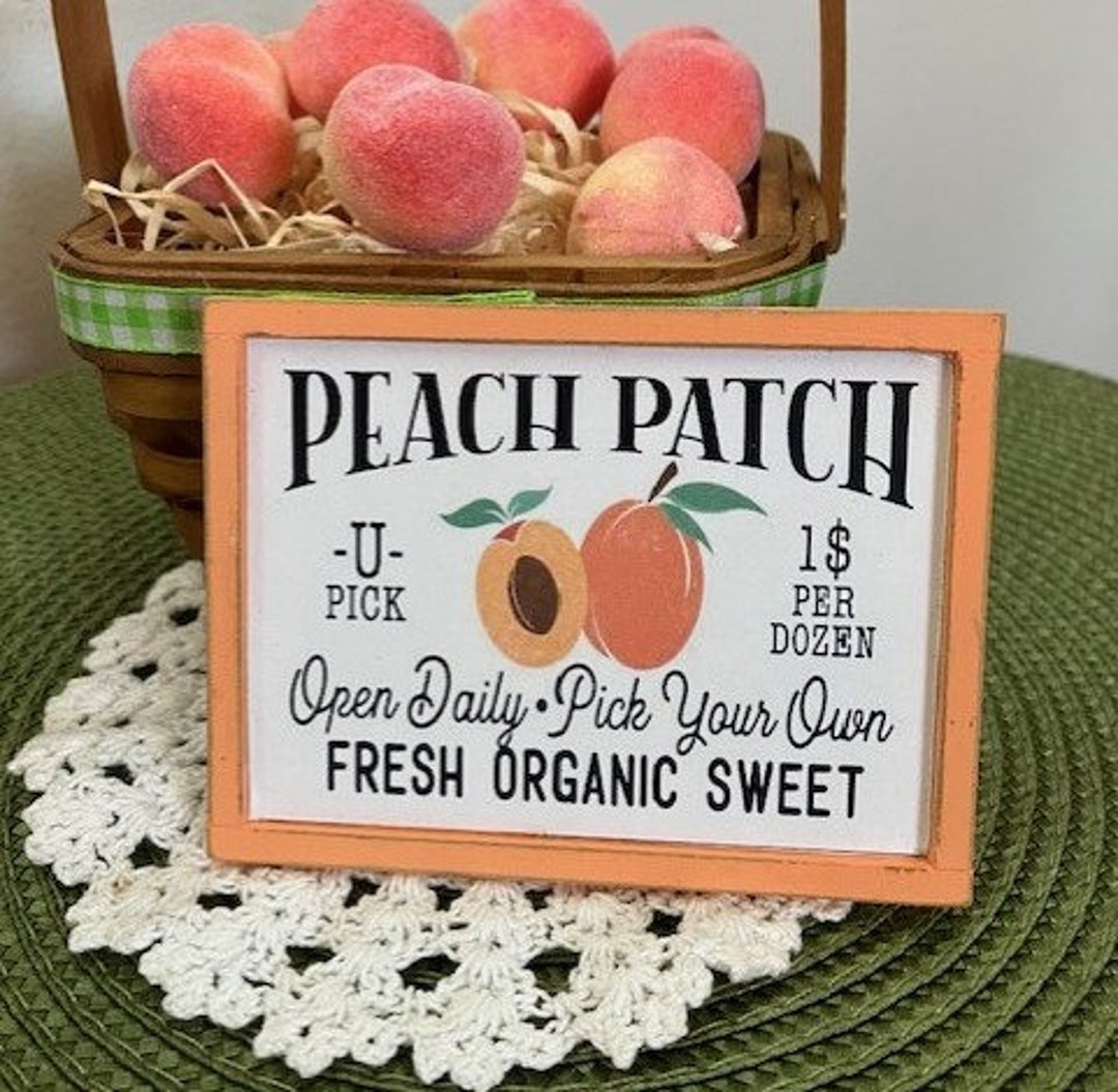 Peach Patch Mini Wood Sign for Peach Tiered Trays - Etsy