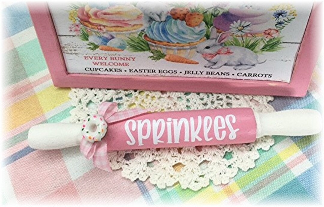 Sprinkles With Donut Mini Rolling Pin for Tiered Trays - Etsy