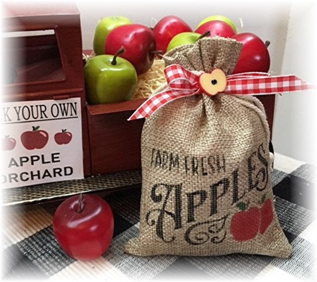 Mini Burlap Sack Farm Fresh Apples for Tiered Trays Apple Decor - Etsy