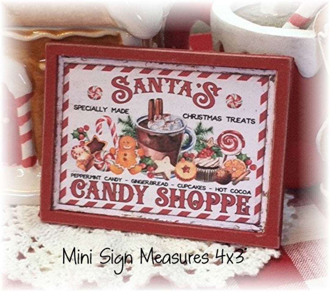 Santa's Candy Shoppe Mini Wood Sign for Christmas Tiered Trays - Etsy