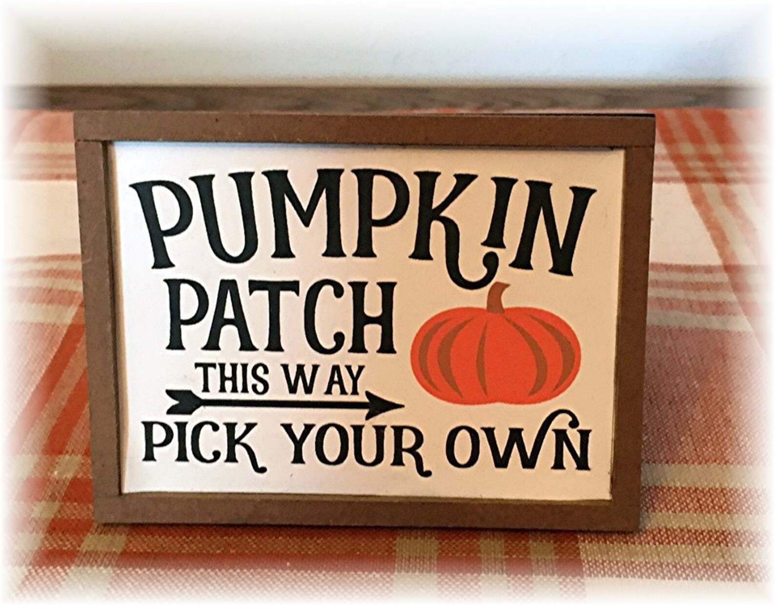 Pumpkin Patch this way pick your own mini wood sign for tiered | Etsy