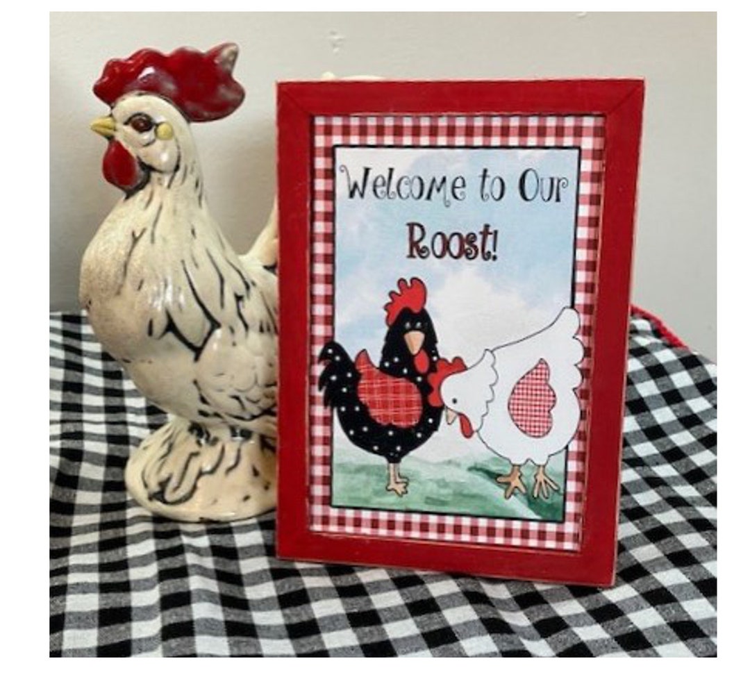 Welcome to Our Roost Framed Wood Sign for Farmhouse Decor - Etsy
