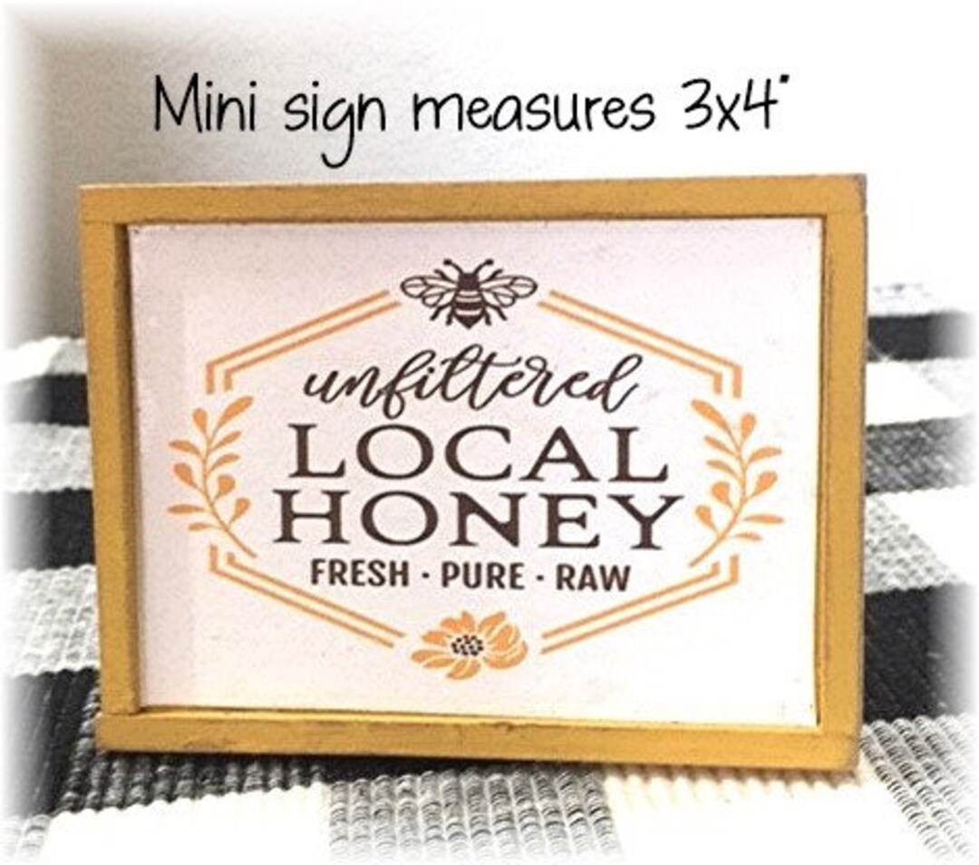 Mini cartel de madera de miel local sin filtrar para bandejas - Etsy España