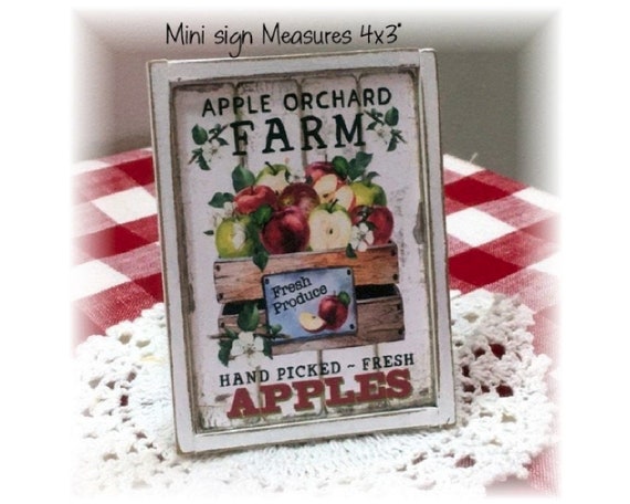 Apple Orchard Farm Mini Wood Sign for Tiered Trays Apple Decor - Etsy