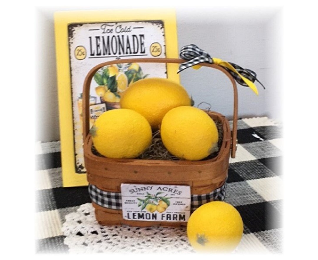 Sunny Acres Lemon Farm Mini Basket for Tiered Trays Lemon Decor - Etsy