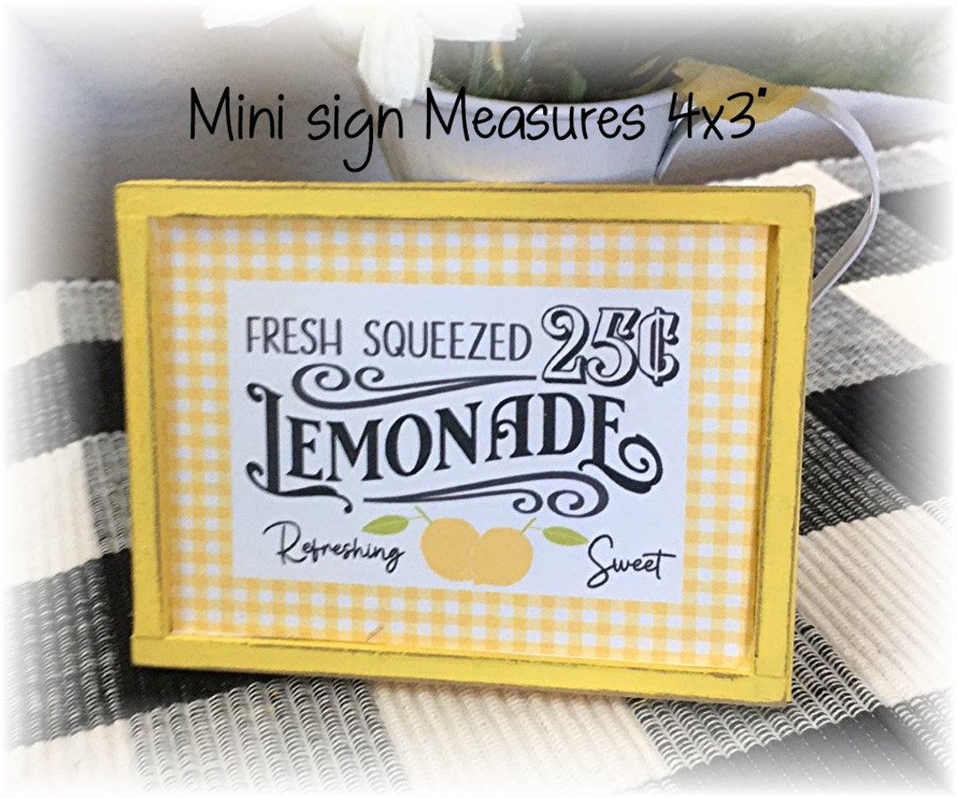 Fresh Squeezed Lemonade Mini Wood Sign for Tiered Trays - Etsy