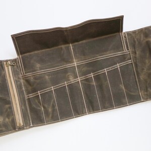 Waxed Canvas Roll up Pencil Case, Fountain Pen Holder, Handmade Pen ...