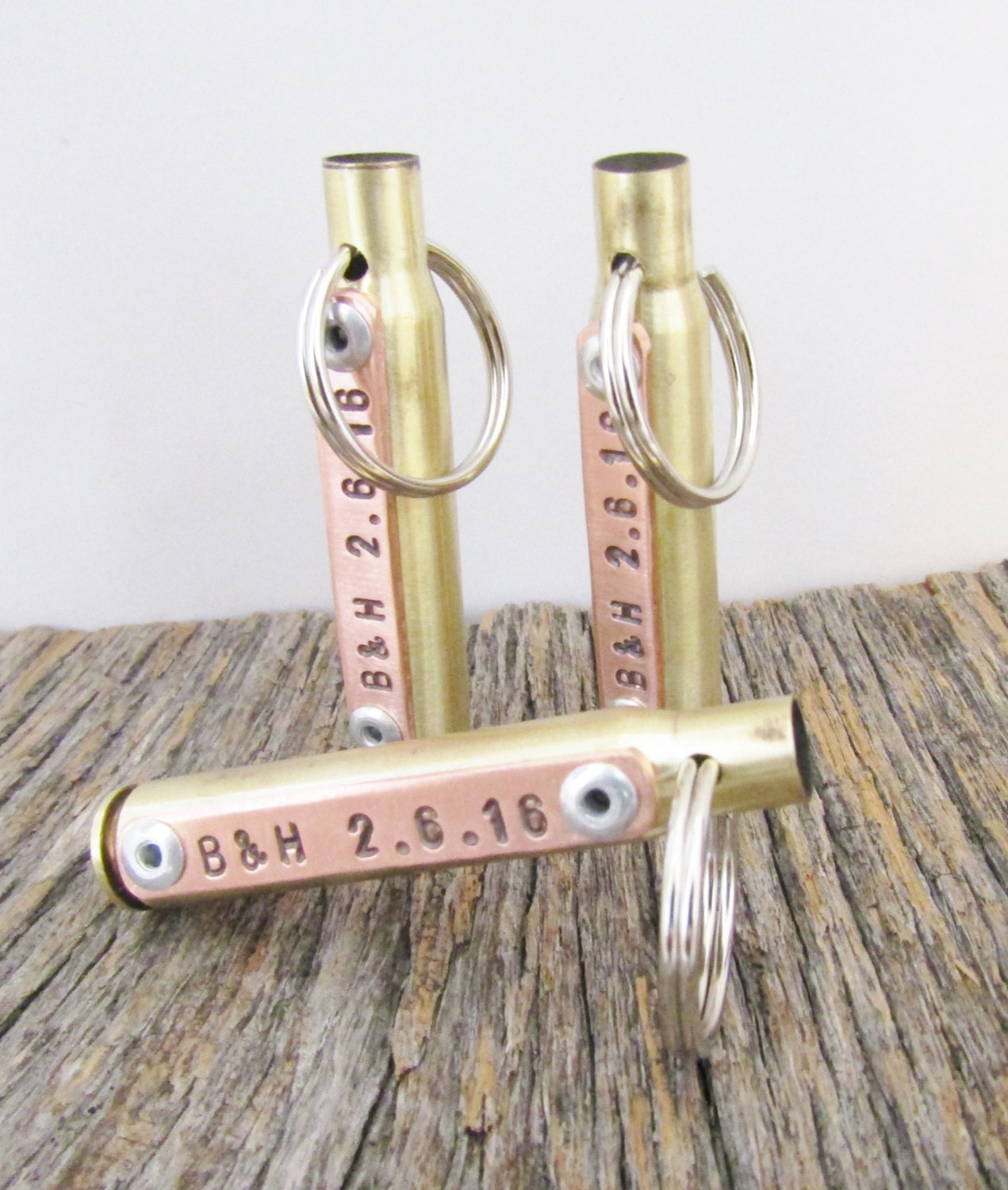 Gift Set of 3 Bullet Key Ring Custom Favors Hunting Theme | Etsy