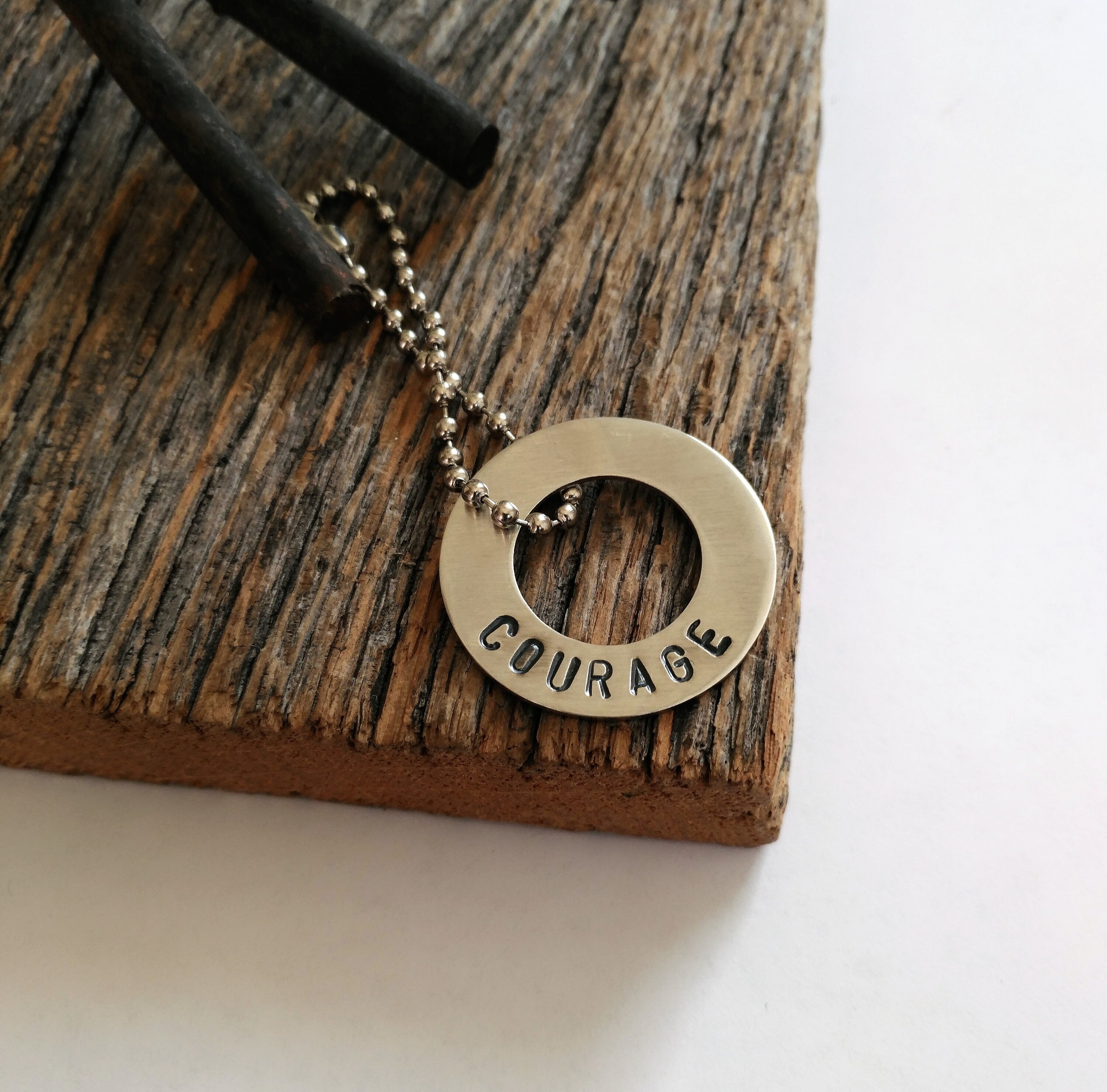 Custom Washer Keyring Courage Keychain Graduation Gift Son | Etsy