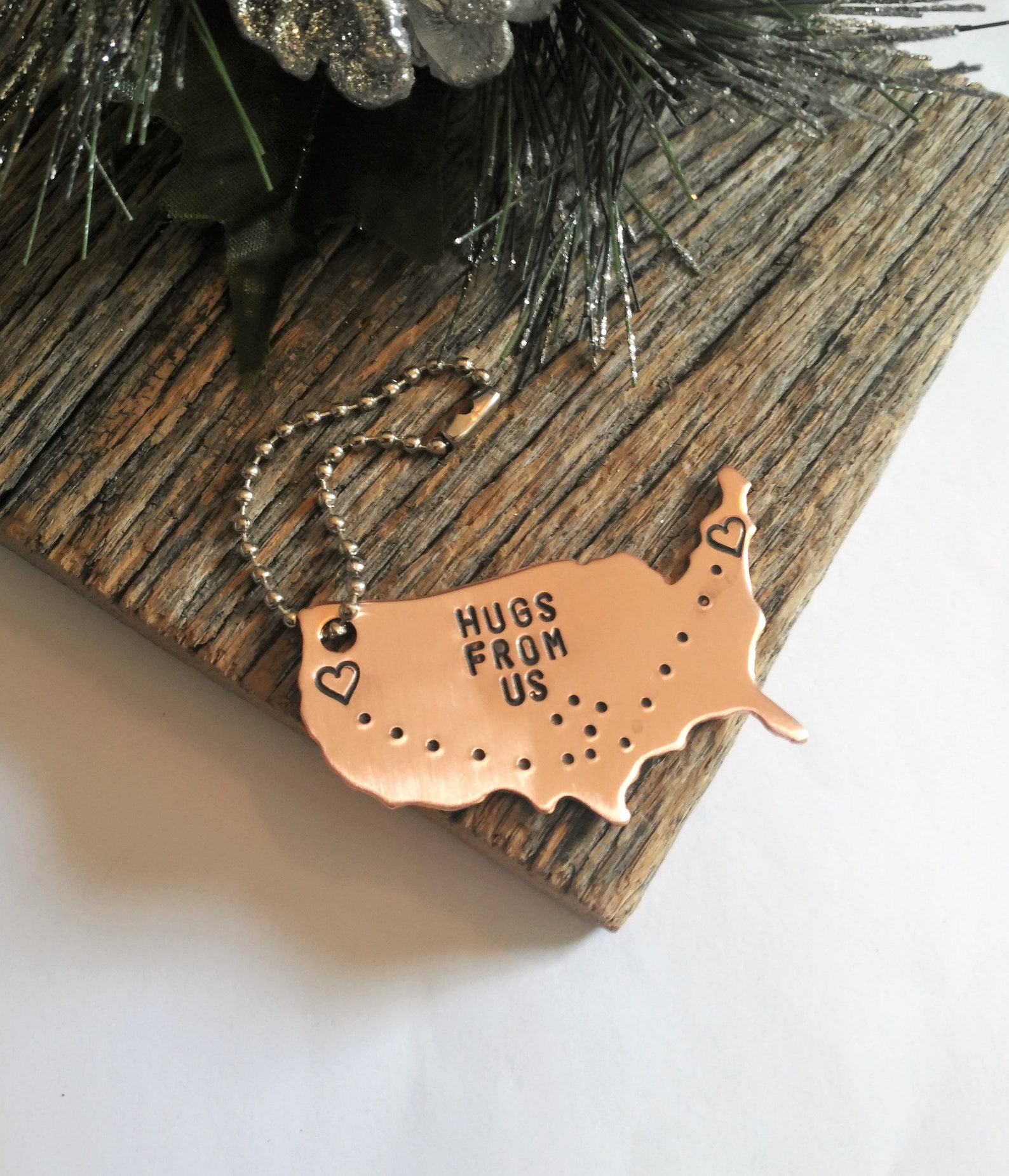 Hugs From Us Keychain Long Distance Parents Keyring Gift From - Etsy