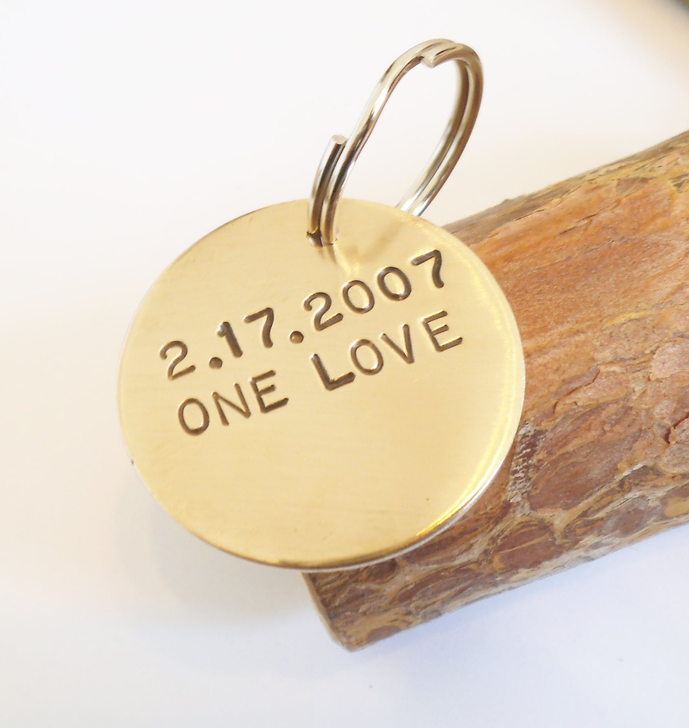 One Love Keychain for Girlfriend Personalized Him Bronze - Etsy