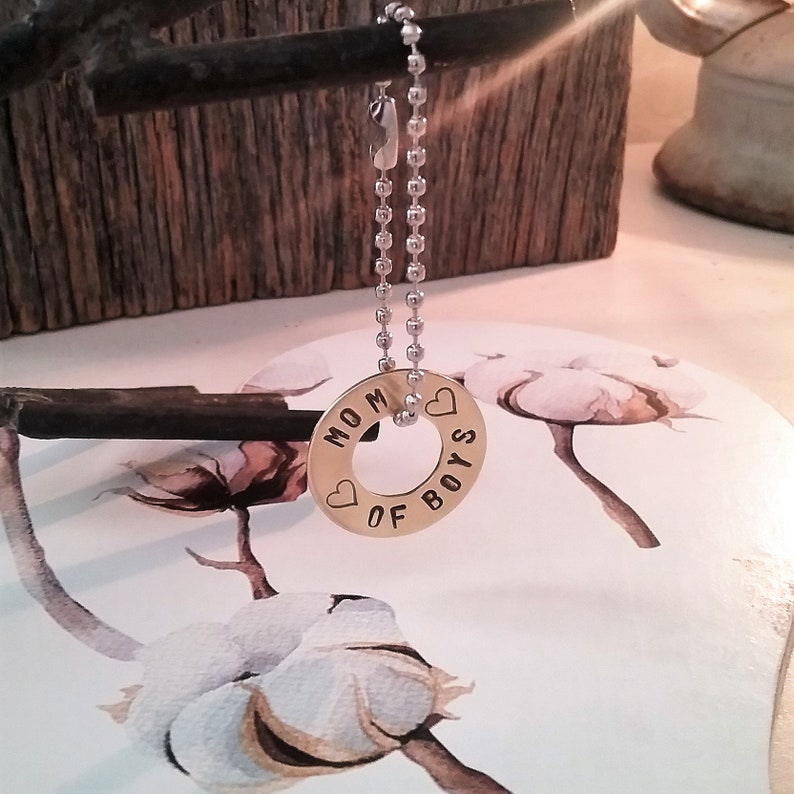 Mom of Boys Keyring Custom Washer Keychain Personalized Gift | Etsy