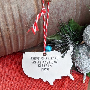 Personalized First Christmas as an American Citizen Ornament Xmas Gift ...