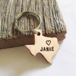 State Keychain Texas Key Chain Texas Keyring Long Distance Relationship ...