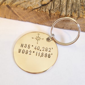 Personalized GPS Coordinate Keychain Compass Keychain - Etsy