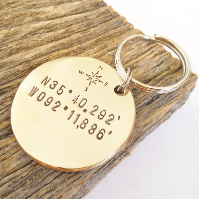 Engraved Compass Keychain - Etsy