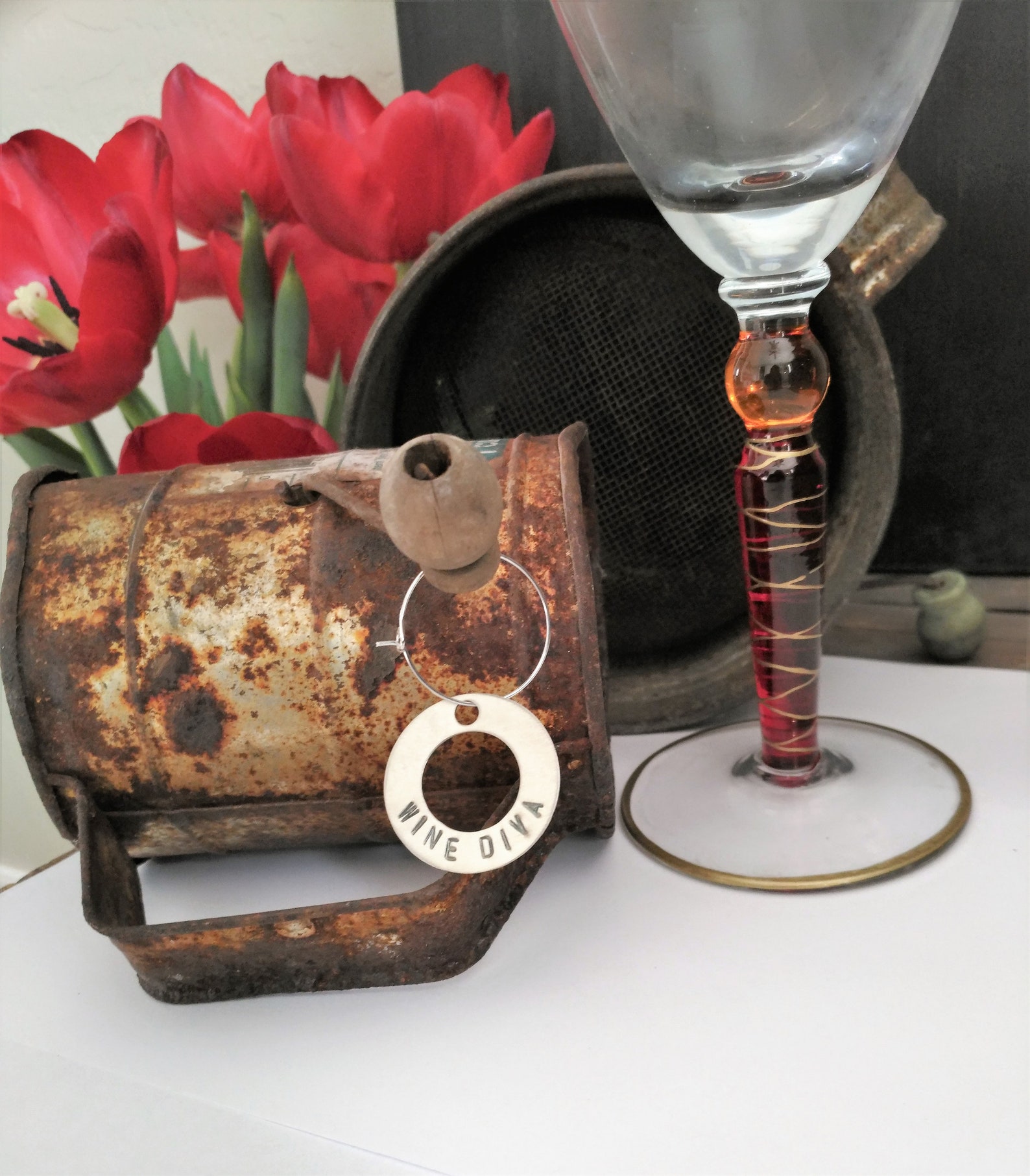 Custom Message Wine Tags Wedding Wine Glass Charms Engraved - Etsy